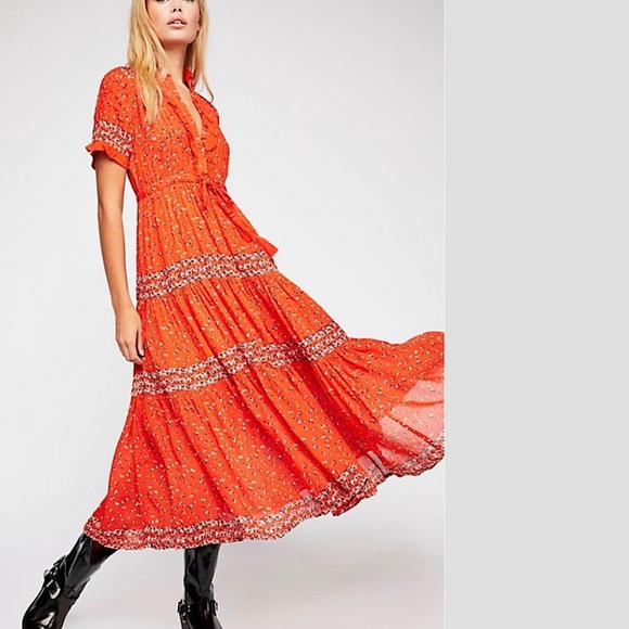 Free People | Dresses | Free People Nwt Rare Feeling Dress Red Combo ...